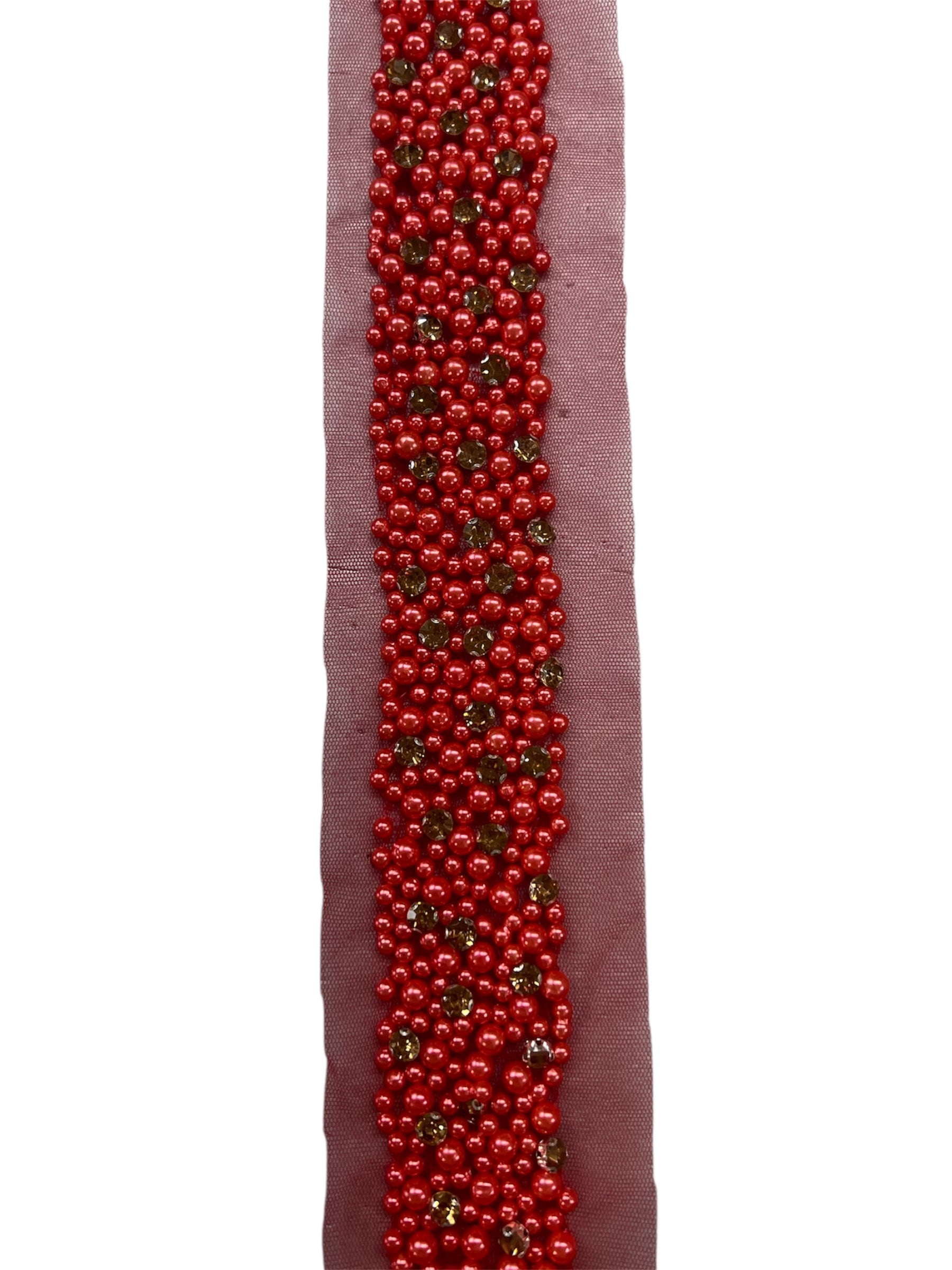 Hand Beaded Pearl Gem Tape | Luxury Trim | Galedi Fabrics